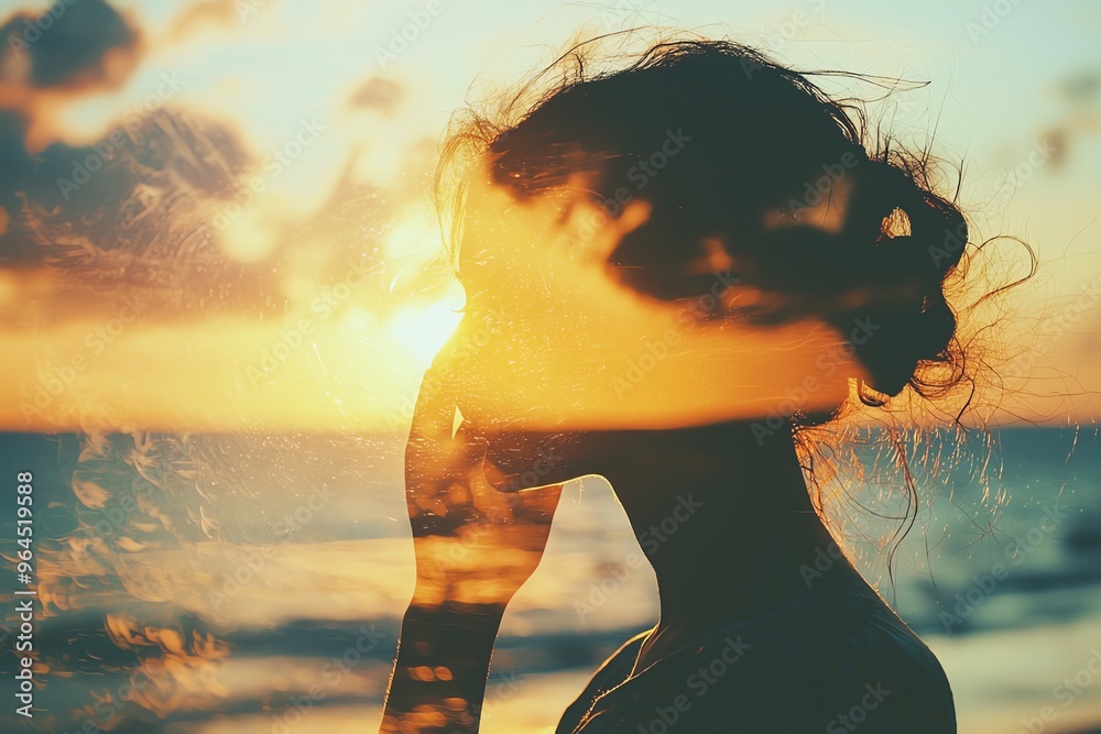 Relieved person wiping forehead close up, focus on, copy space warm ...