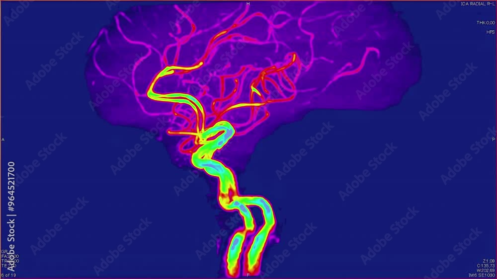 Magnetic resonance images of the brain, MRI of the brain, of a patient ...