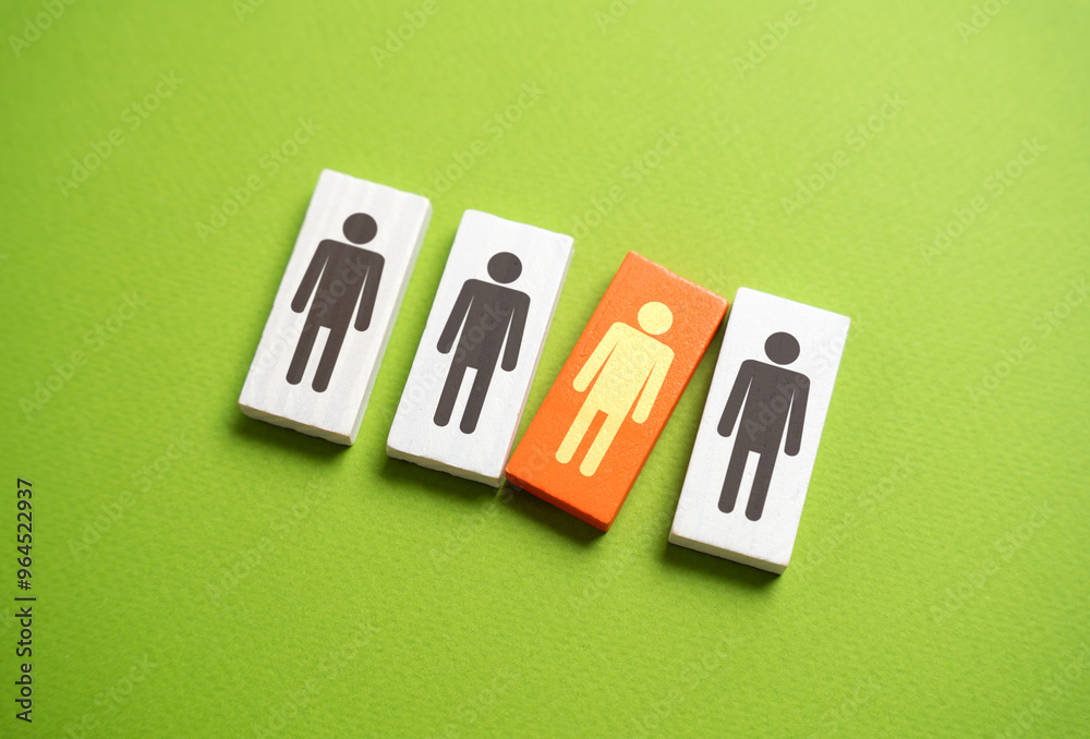 A lopsided person in a team. The concept of not fitting in with a team ...