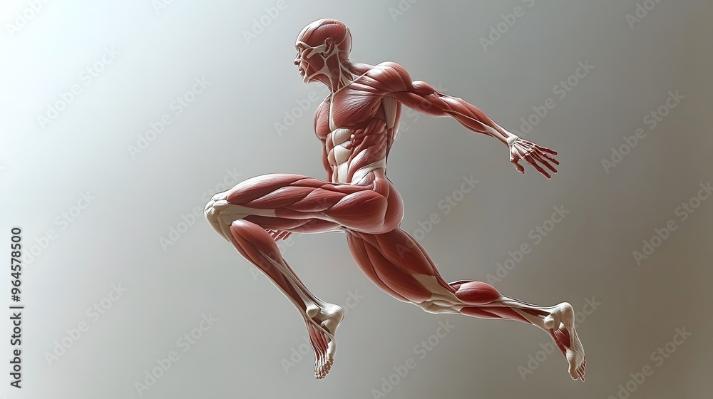 Muscular System During a Jump: A depiction of the muscular system ...