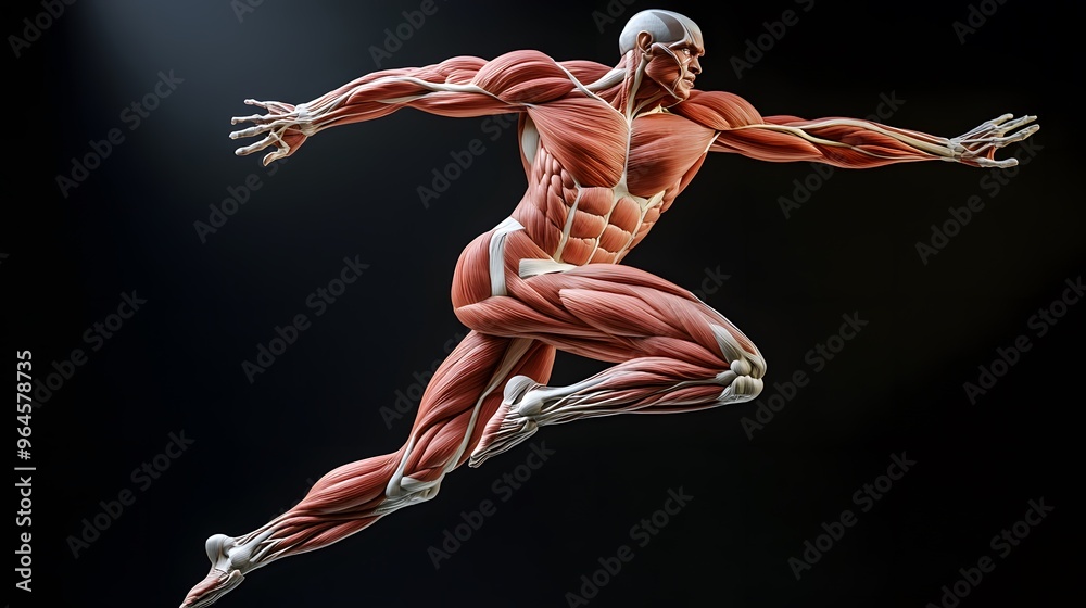 Muscular System During a Jump: A depiction of the muscular system ...