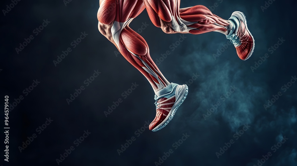 Muscular System During a Jump: A depiction of the muscular system ...