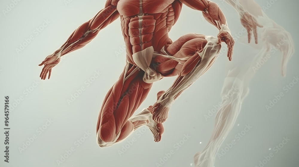 Muscular System During a Jump: A depiction of the muscular system ...