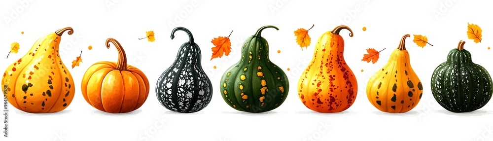 Gourd collection clipart, entire set of gourds, fall element ...