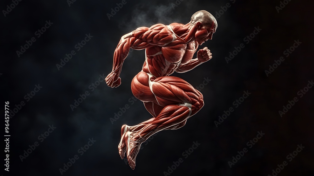 Muscular System During a Jump: A depiction of the muscular system ...