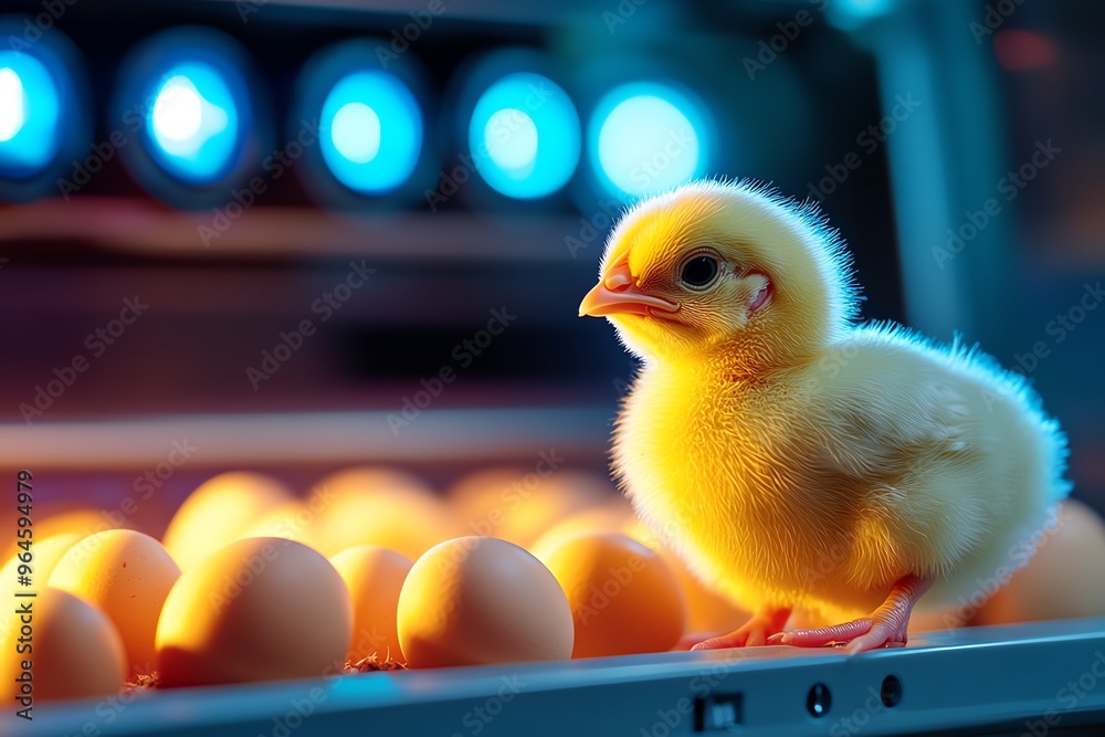 Poultry farm, egg incubators, hatching the next generation monitors ...
