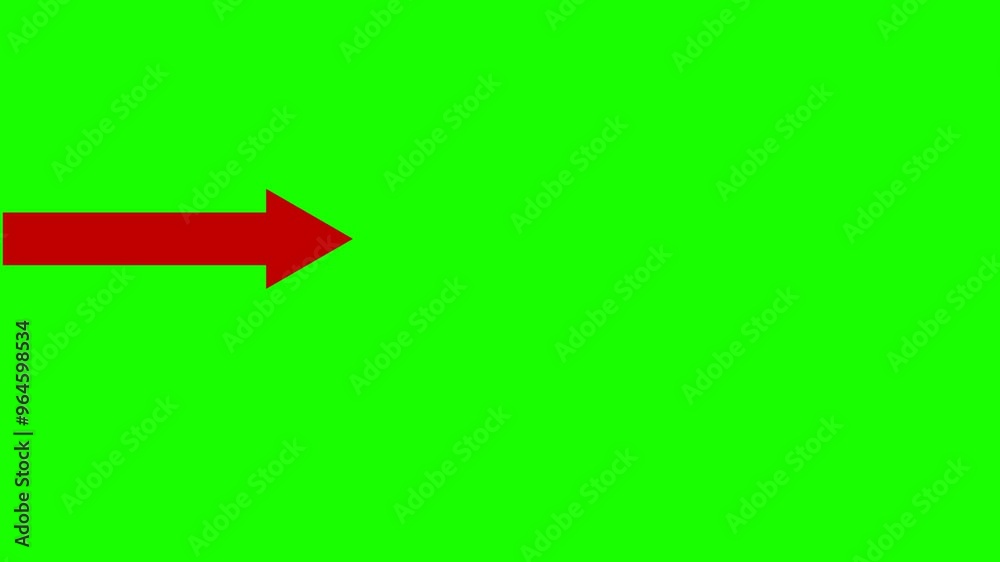 Animation Red Arrow sign symbol on green screen, red color cartoon ...