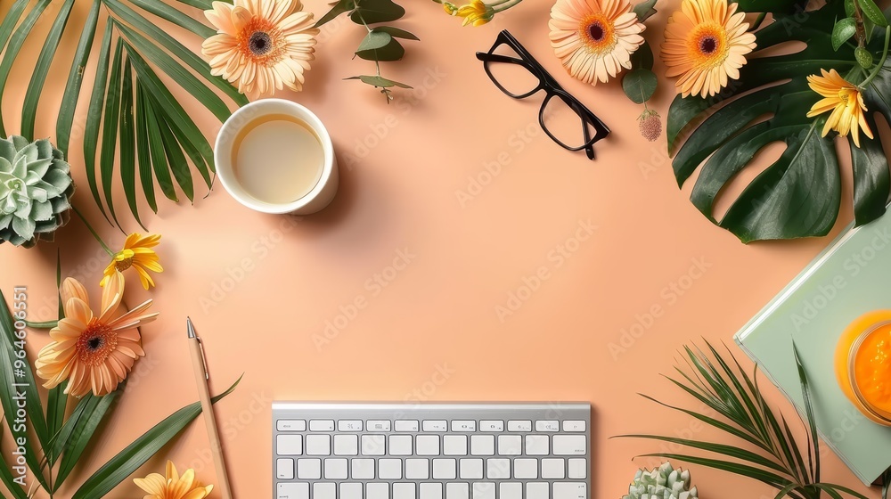 Boss Day Frame Border with Pastel Color Background Featuring Flowers ...