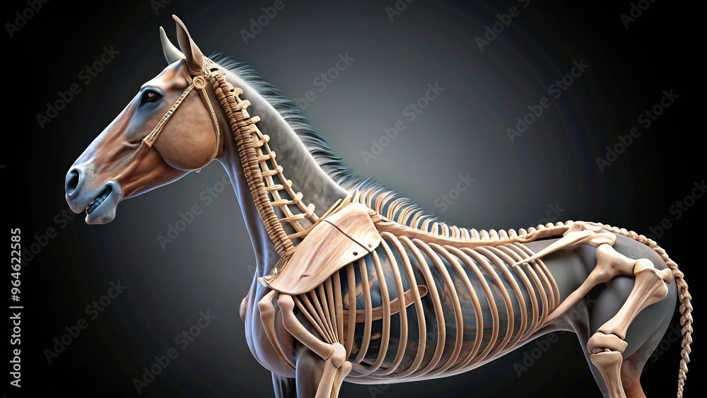 cadaveric equine anatomy horse neck skeleton horse anatomy Stock ...