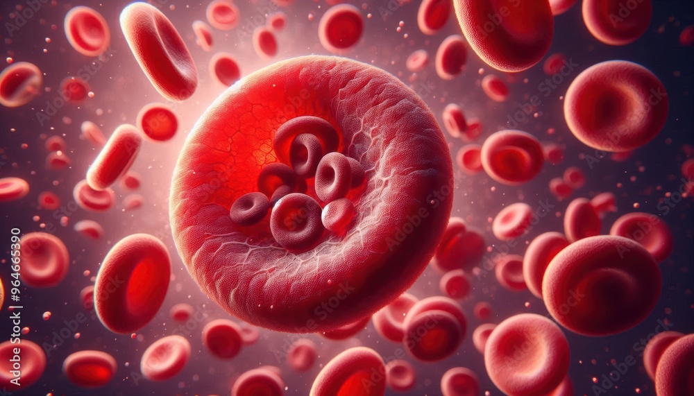 Detailed Hemoglobin in Blood Visualization, Showcasing Red Blood Cells ...
