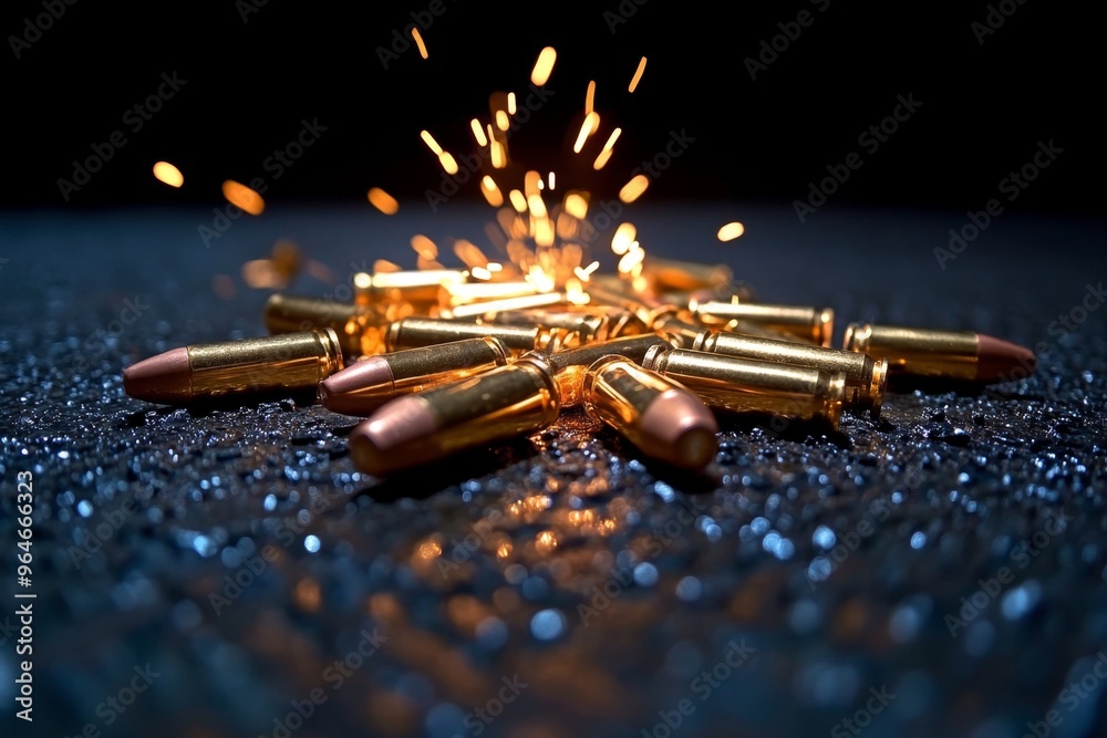 Bullet shell casings littering the floor after an intense training ...