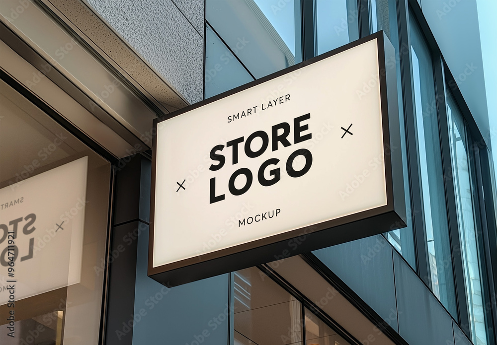 Outdoor store or restaurant logo sign mockup - generative ai image ...