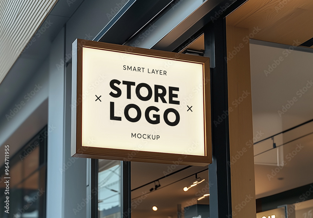 Outdoor store or restaurant logo sign mockup - generative ai image ...
