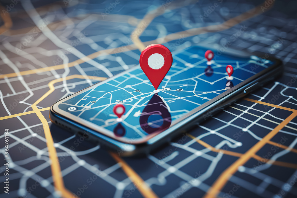 A smartphone with a red dot displayed on the screen, indicating a ...