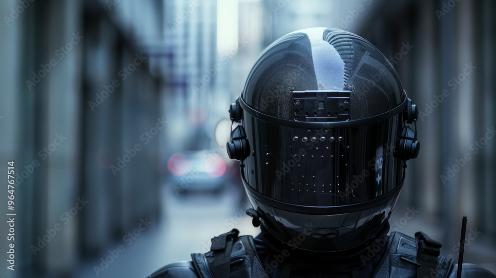 Riot Helmet: A helmet worn by bailiffs for head protection during riot ...