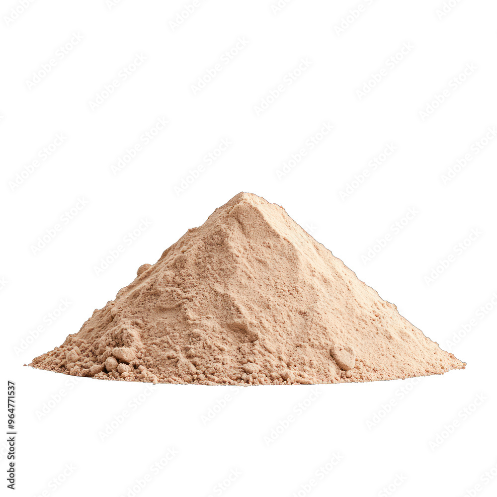 A fine mound of light brown powder, ideal for culinary, cosmetic, or ...