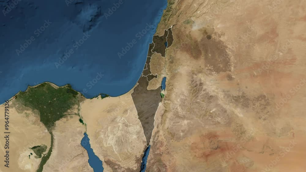 Zoom from Earth to Israel. (Highlighted) World map animation with ...