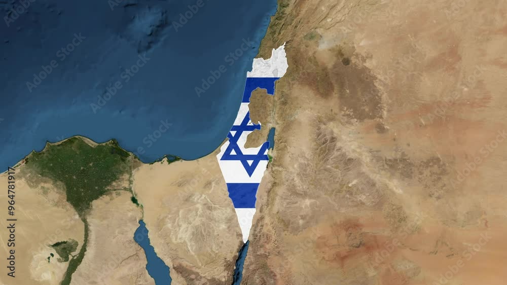 Zoom from Earth to Israel. (Country Flag) High quality world map ...