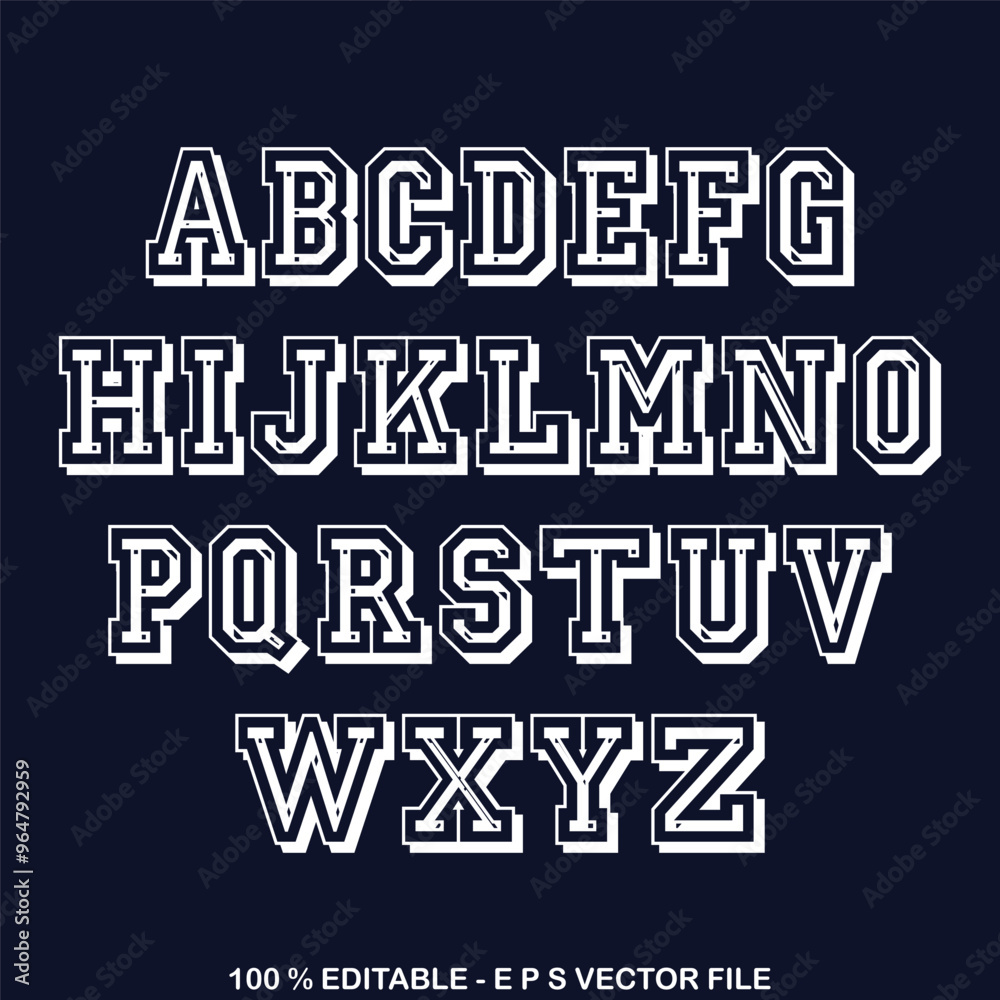 PrintClassic college font. Vintage sport font in american style for ...