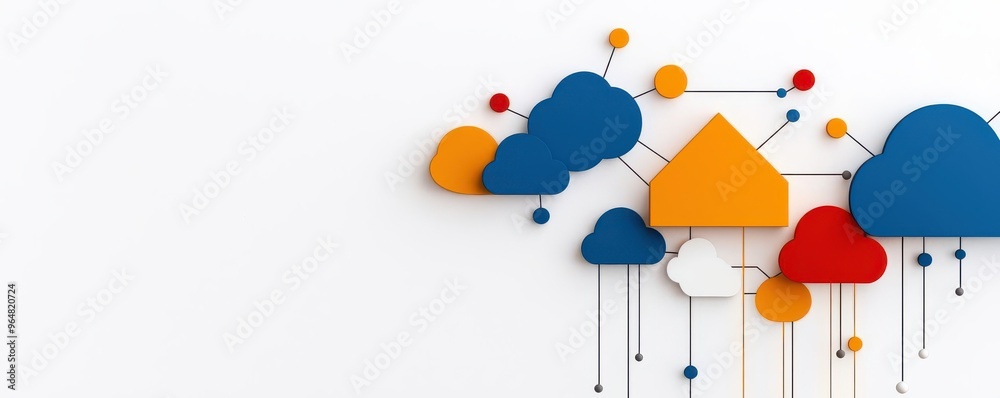 Multi-layered cloud architecture diagram with nodes and connections ...