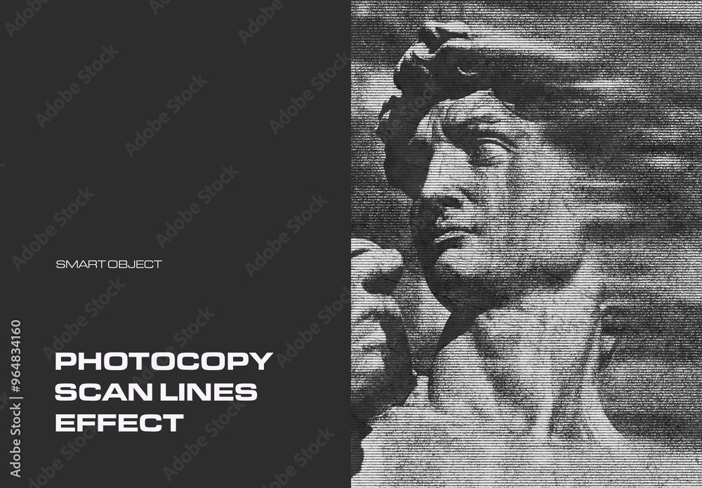 Photocopy Scan Lines Effect Stock Template | Adobe Stock