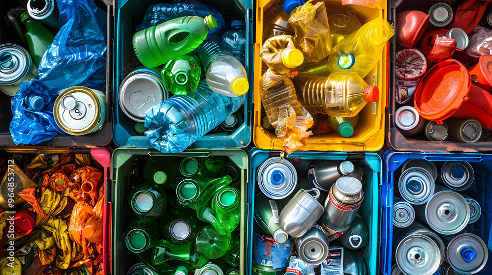 Recycling center. Organized process of turning waste into valuable ...