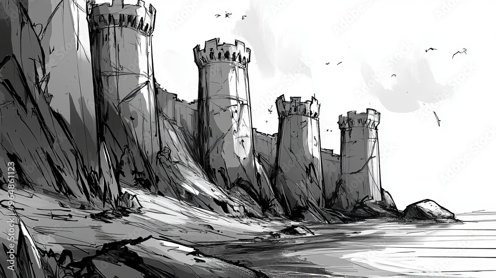 Photo & Art Print In an illustration in a vintage drawing style, a ...