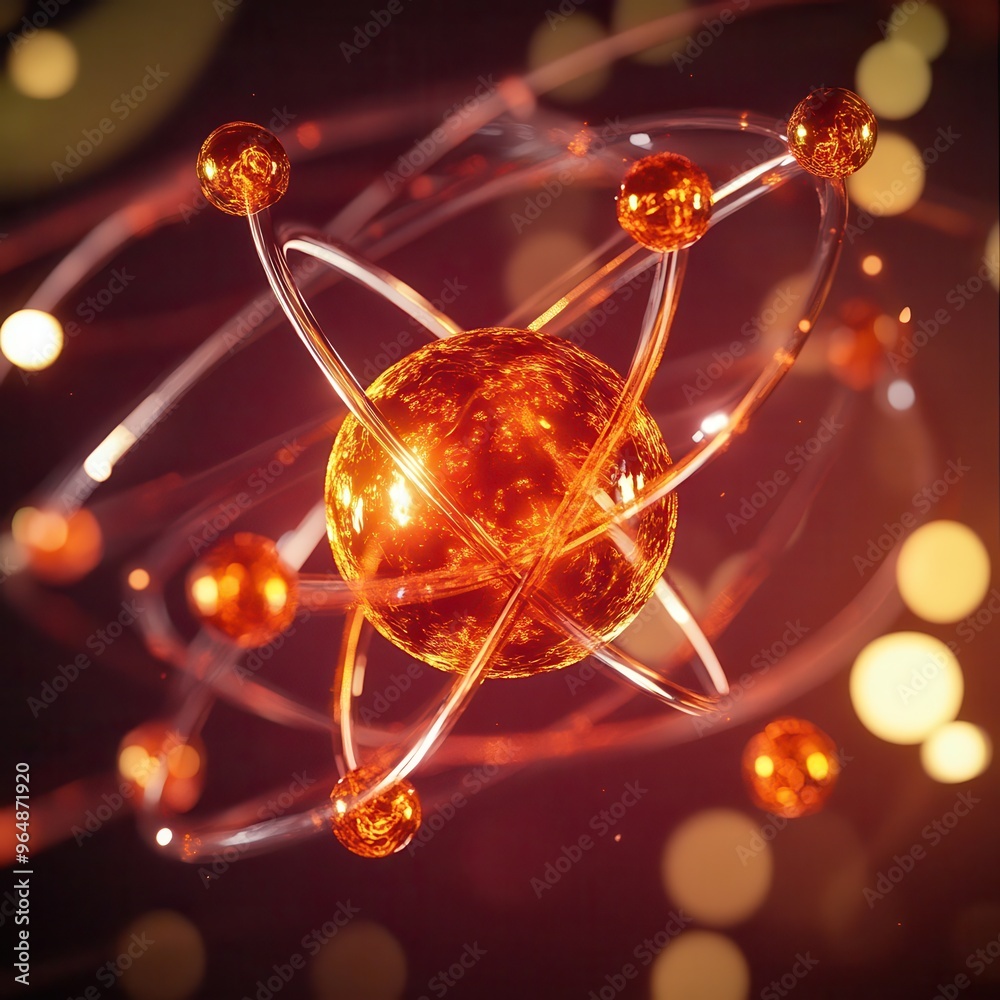 Detailed Visualization of Atomic Structure Showing Electrons Orbiting ...