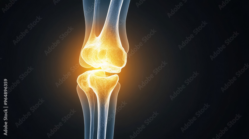 medical x-ray image of a broken tibia bone with highlighted fracture ...