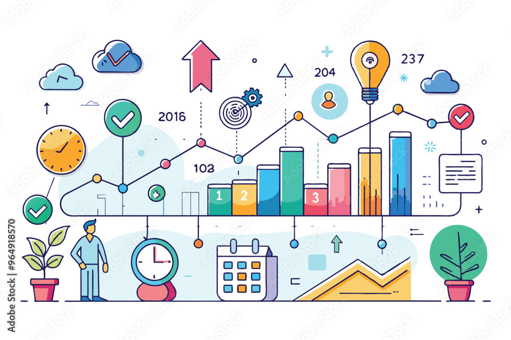 A colorful infographic depicting growth trends in data visualizations ...