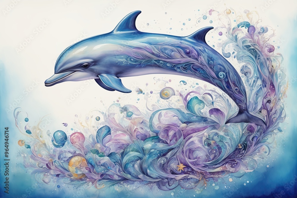 Surreal Dolphin Art: A full-body surrealistic dolphin Stock ...