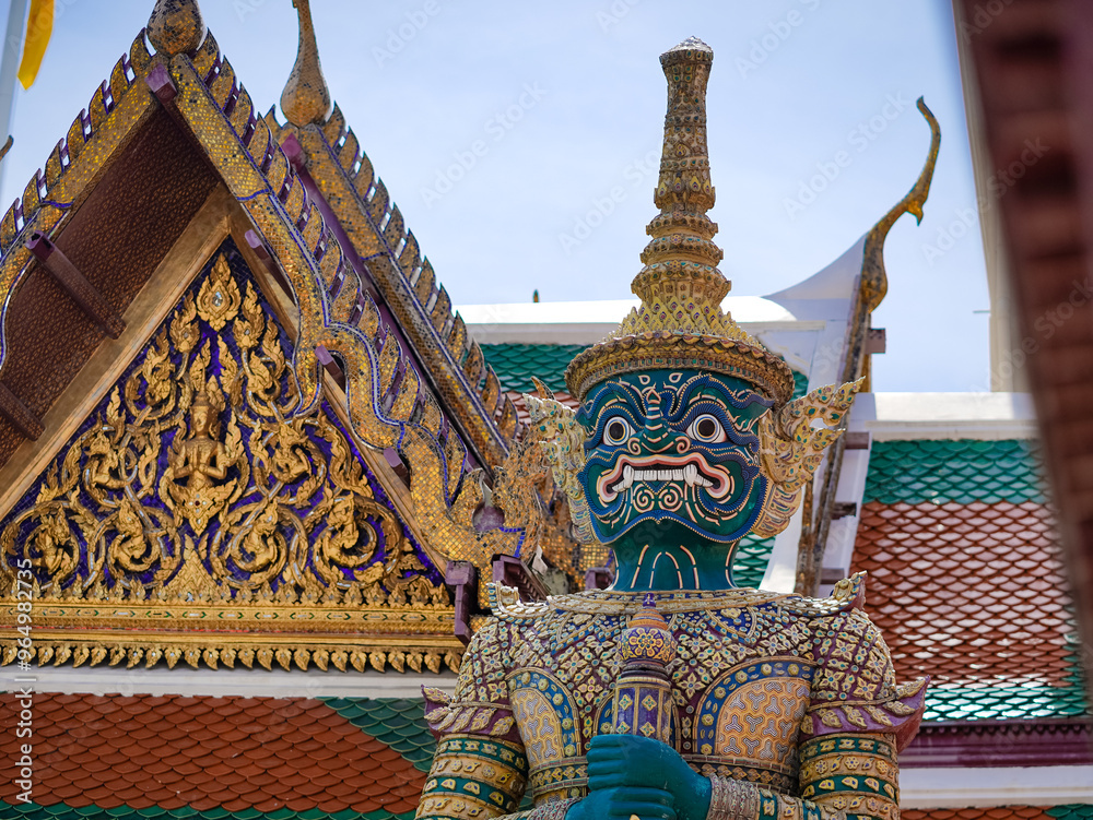 Thai giant guardian. A closed up shooting of Tossakan, very famous ...