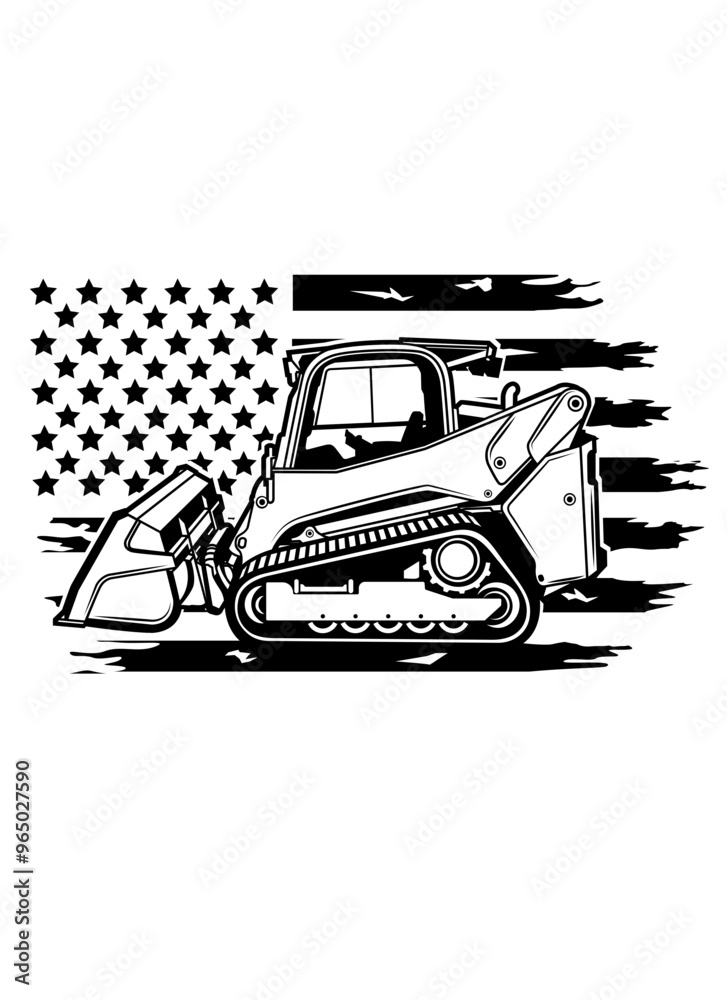 US Track Skid Steer | Heavy Equipment | US Flag | Patriotic Skid Steer ...
