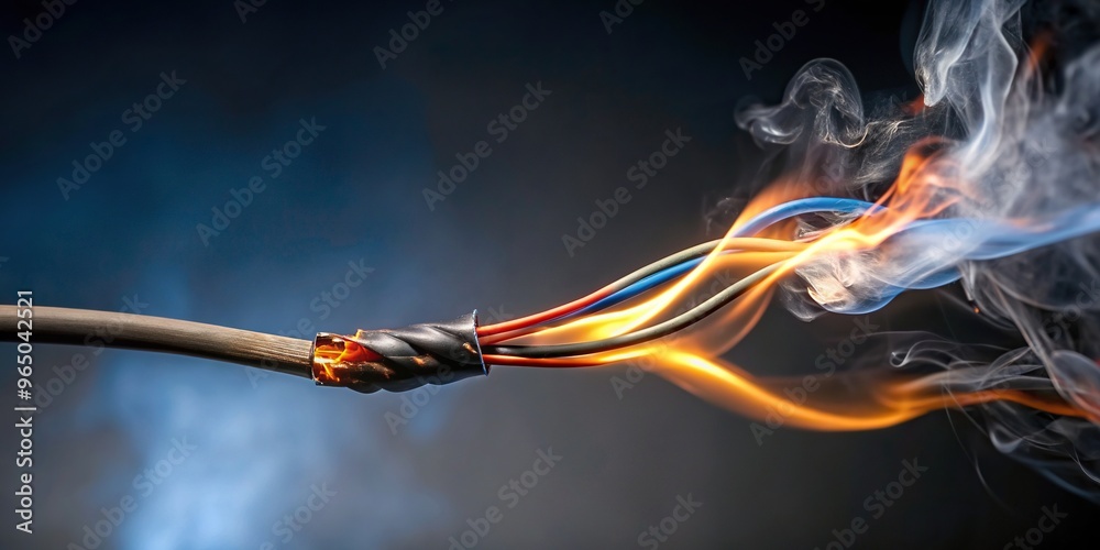 Electricity short circuit resulting in burnt electrical wire ...