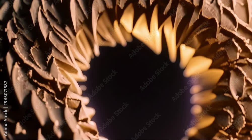 Spiny texture and fill the frame Bright backlighting creates a halo ...