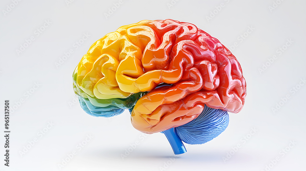 highly detailed 3D model of the human brain, showcasing the cerebral ...