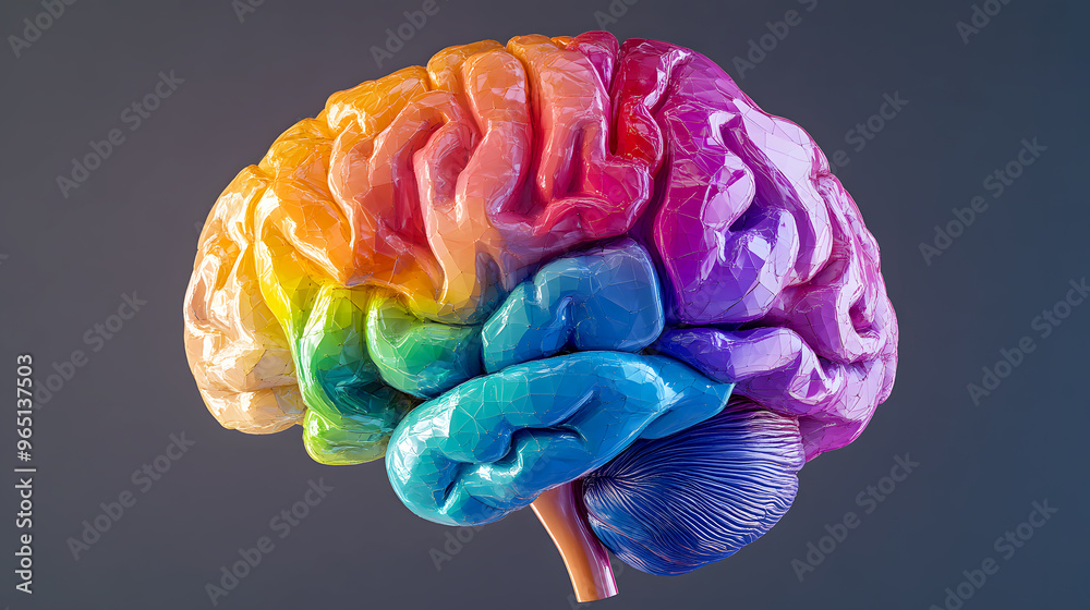 highly detailed 3D model of the human brain, showcasing the cerebral ...