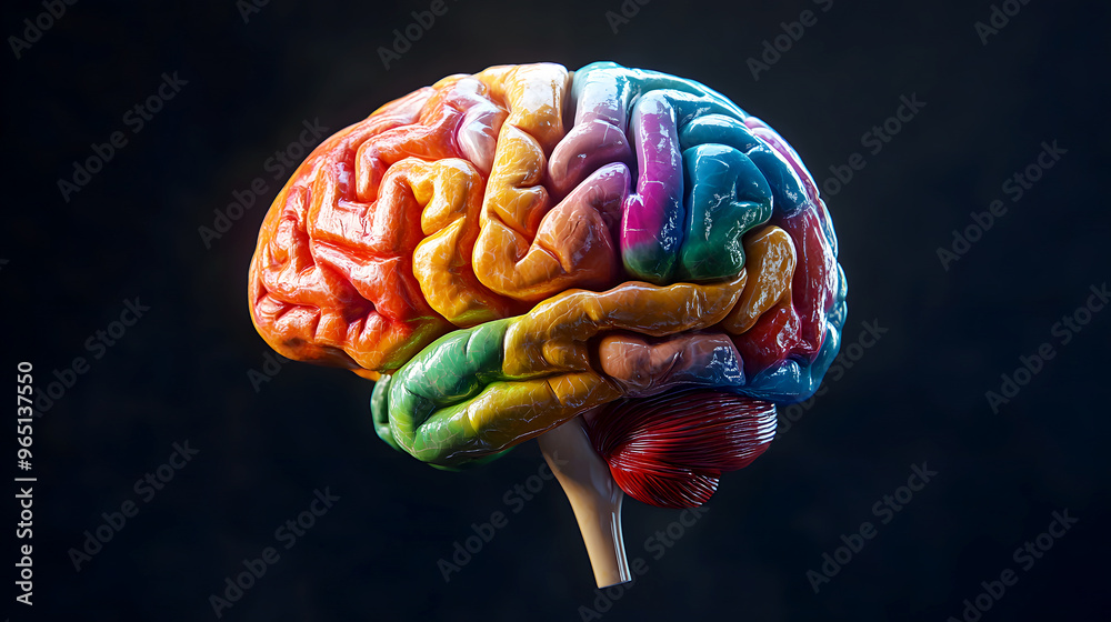 highly detailed 3D model of the human brain, showcasing the cerebral ...