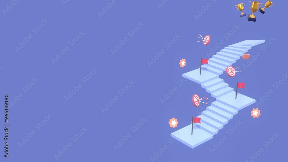 Progress, Improvement Or Challenge To Reach Goal Concept Animation ...