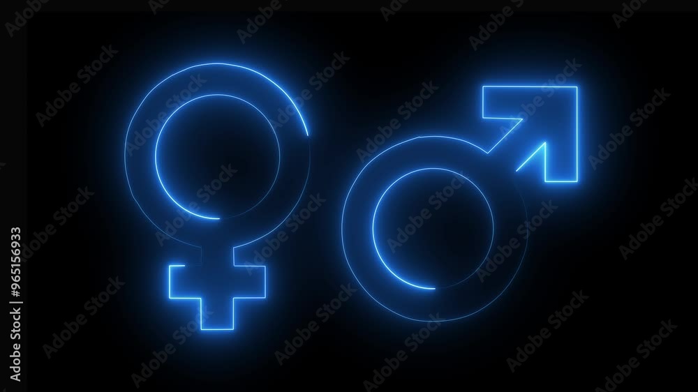 neon gender animation. linked gender symbols, adult sex icon animation ...