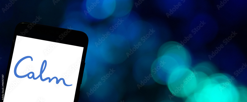 Logo of Calm.com, Inc. on the screen of a smartphone - Horizontal ...