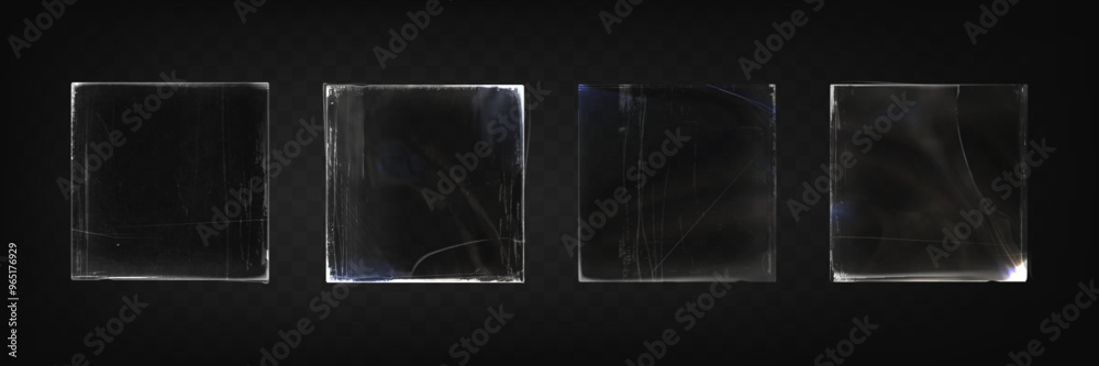Vinyl vintage cd album or photo cover with cracks, worn edges and ...