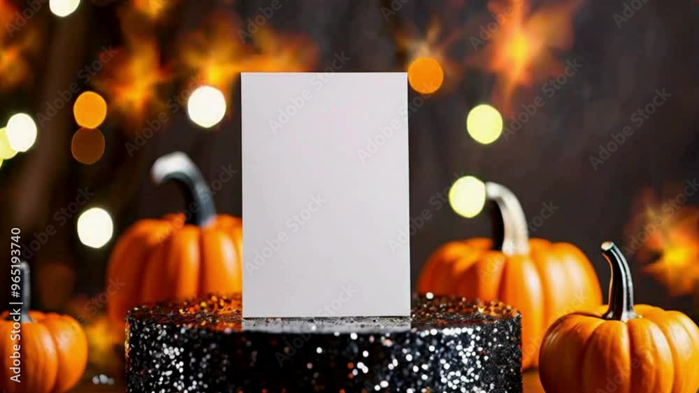 Halloween Card Mockup with Spooky Design Elements, Blank Halloween ...