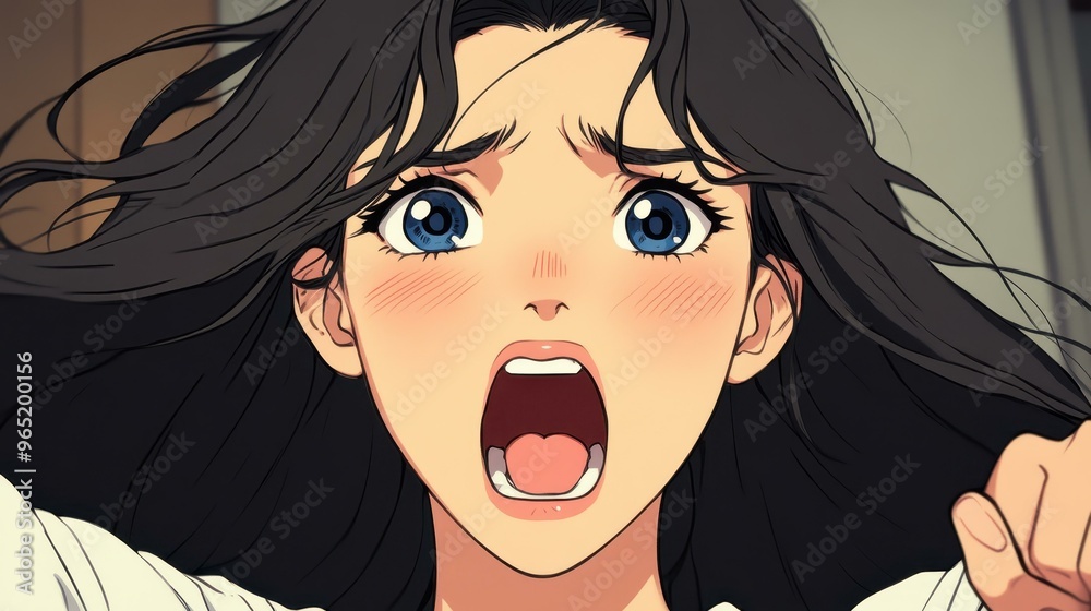 Capture the fierce emotion of a young woman with Filipina features in a ...