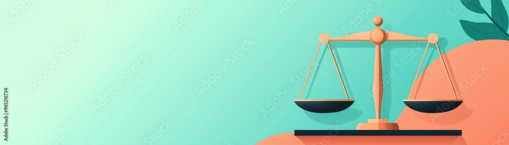 A minimalist design featuring a balanced scale symbolizing justice ...