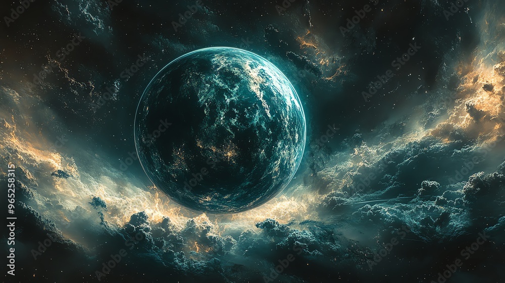 Rogue planet captured in the orbit of a massive star, with a distorted ...