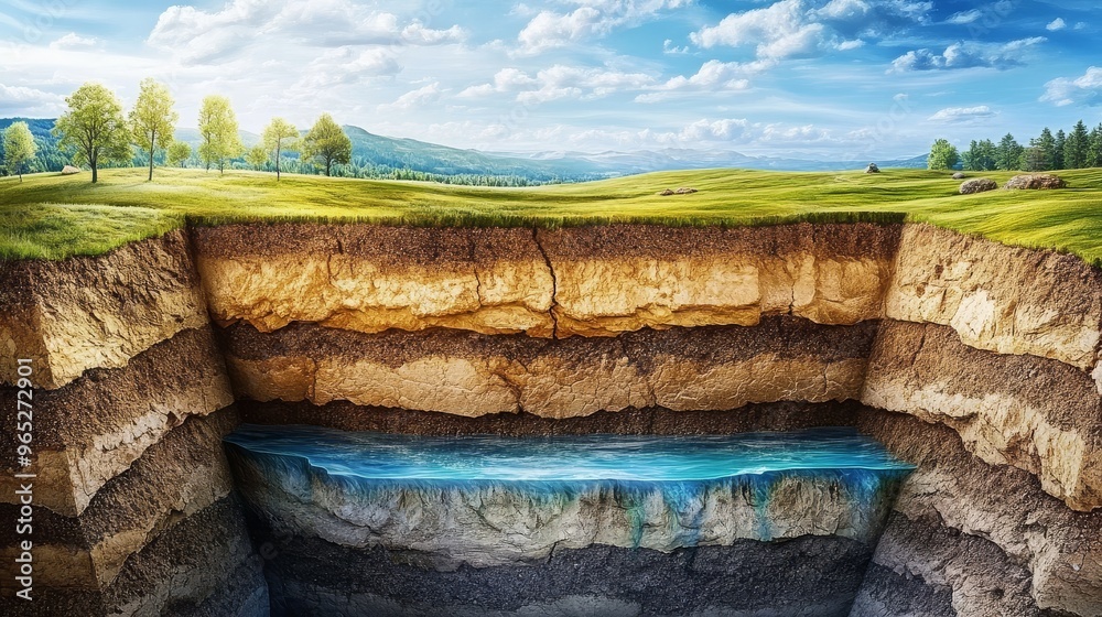 The stratification of soil aquifers and underground water tables is ...