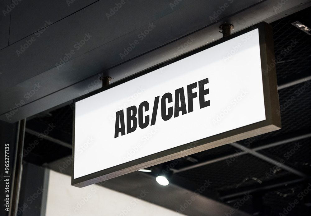 Hanging Rectangular Sign Mockup Stock Template | Adobe Stock