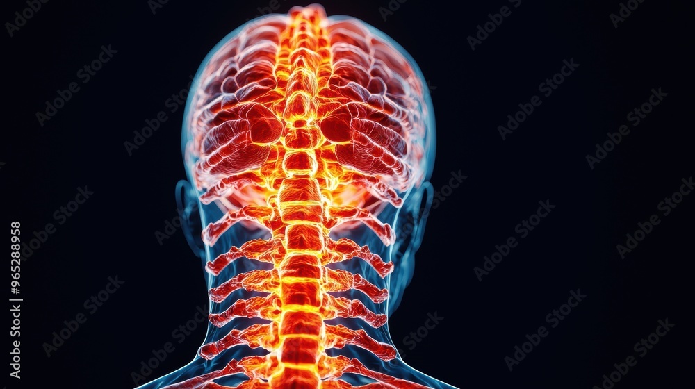 Educational Vertebral Column and Spinal Cord Anatomy Chart with Copy ...