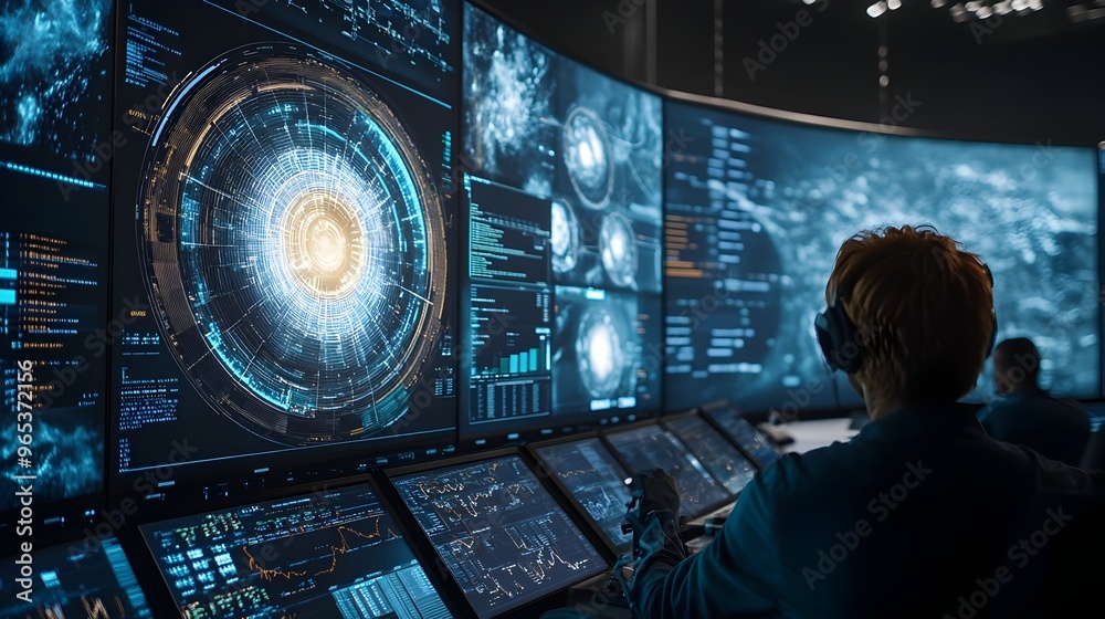 Futuristic Weather Control Center with Real Time Data Visualization ...